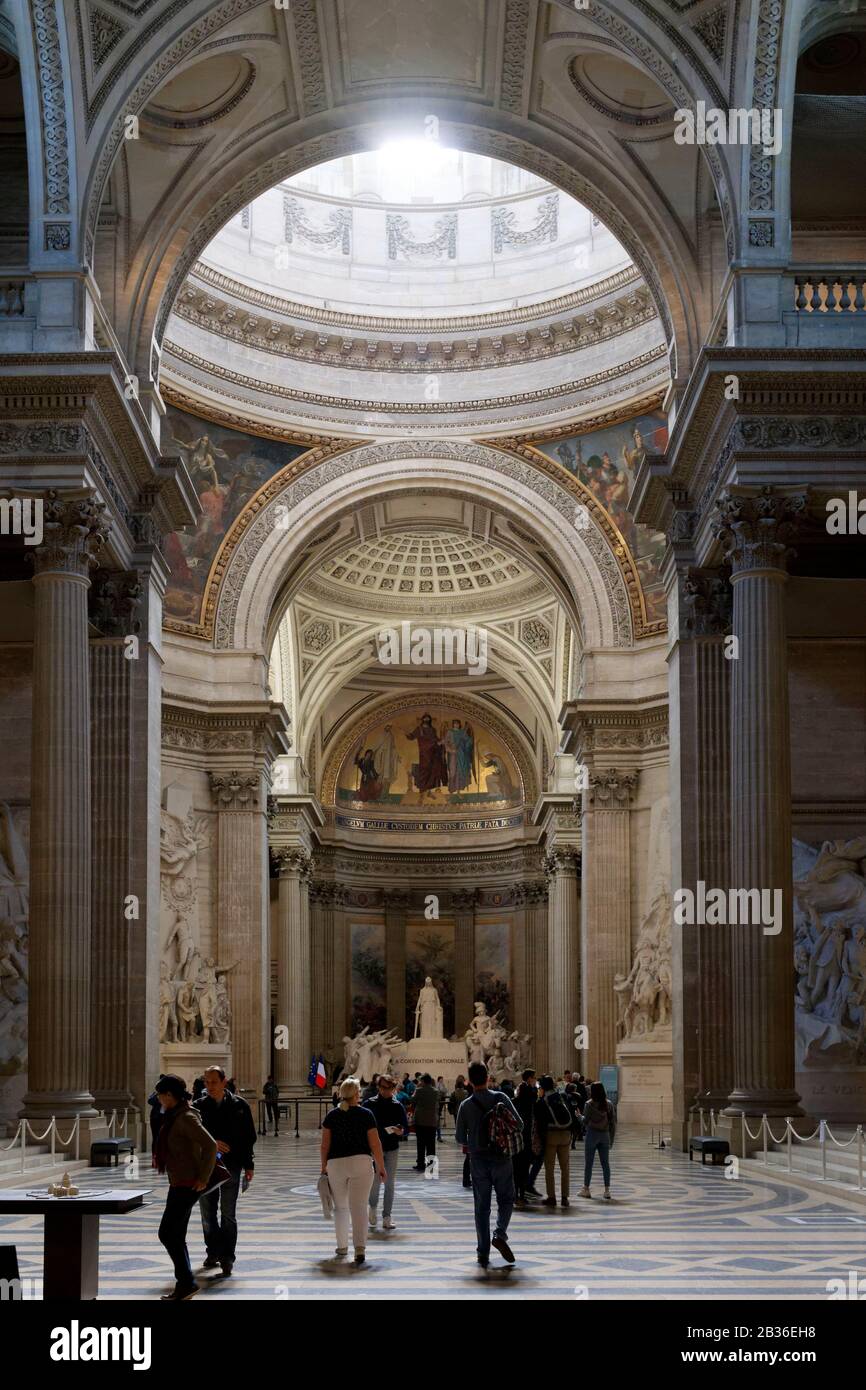 France, Paris, Latin Quarter, Pantheon (1790) neoclassical style ...