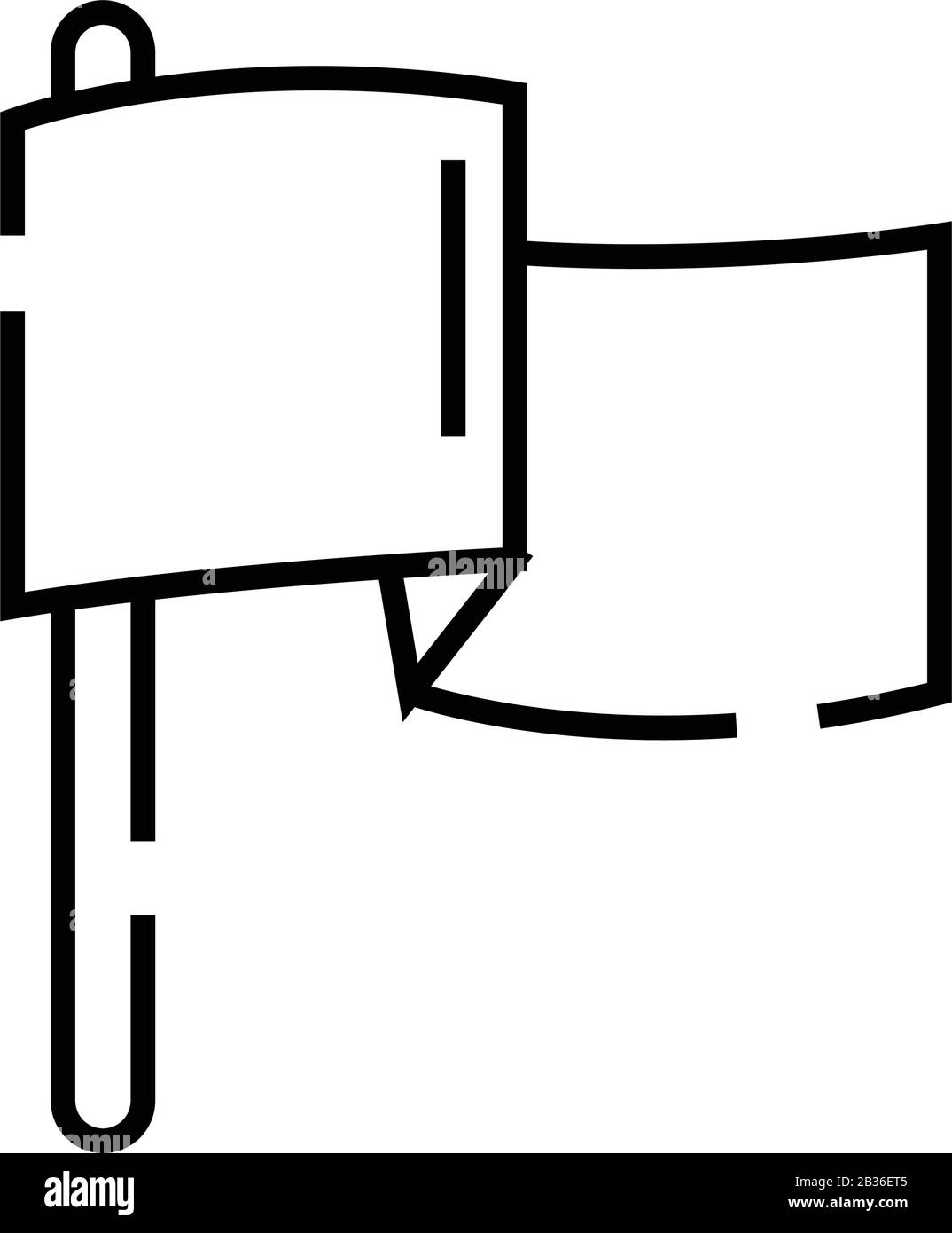 Victory flag line icon, concept sign, outline vector illustration ...