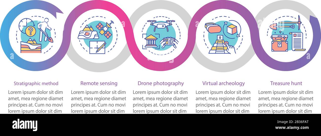 Archeology methods vector infographic template. Treasure hunt ...