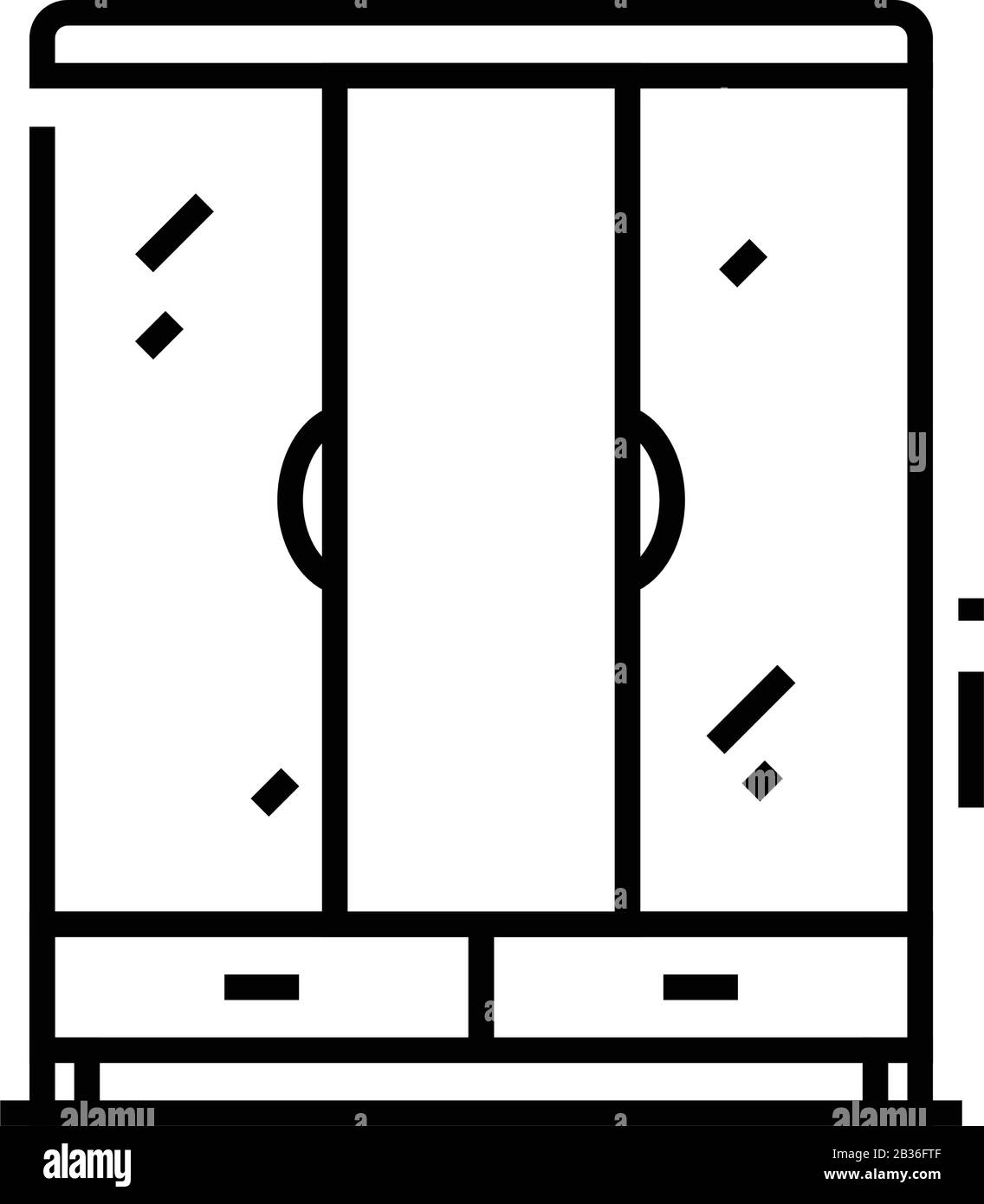 Wardrobe line icon, concept sign, outline vector illustration, linear ...