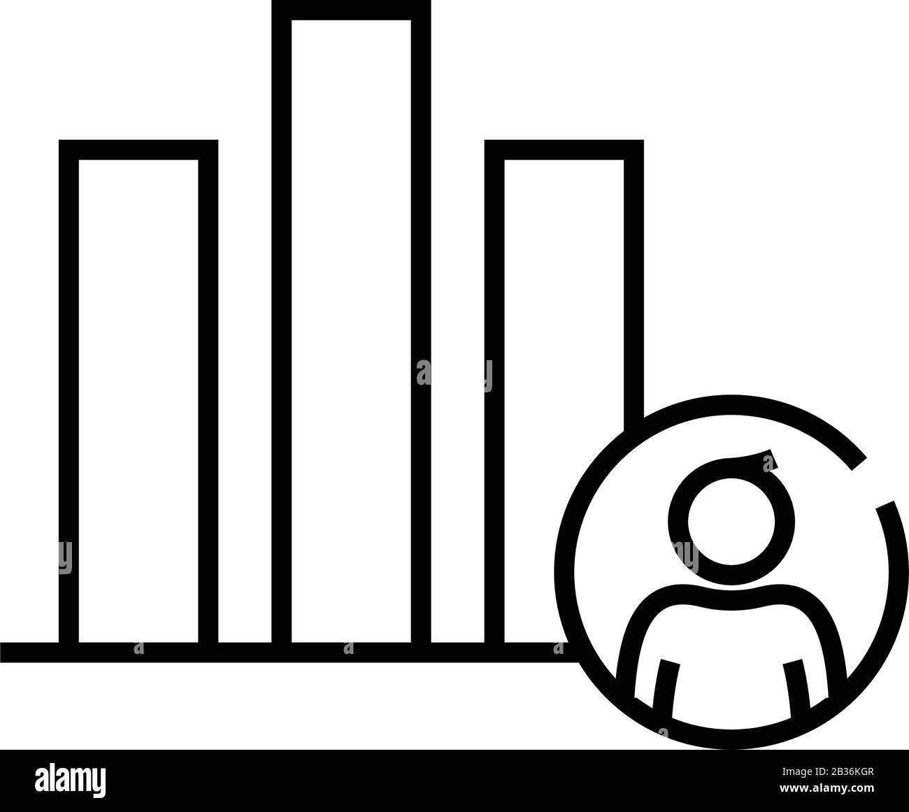 Work chart line icon, concept sign, outline vector illustration, linear ...