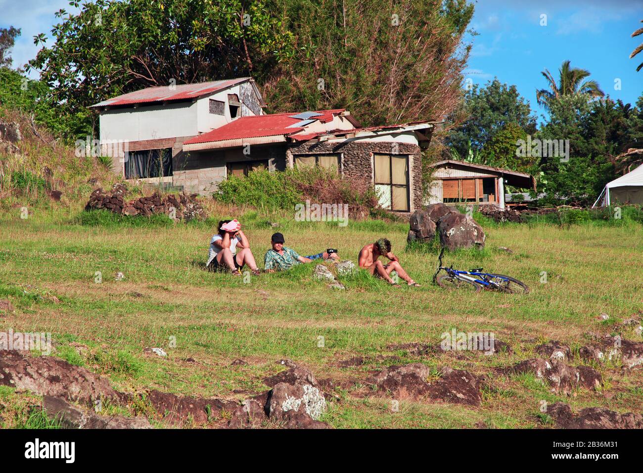 The house in Hanga Roa on Easter Island, Chile Stock Photo - Alamy