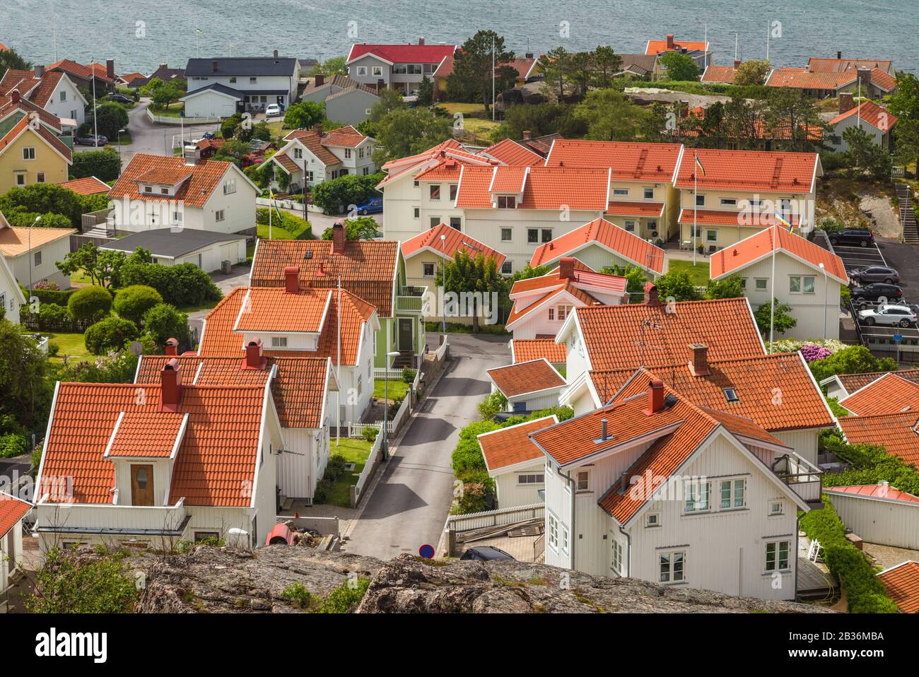 Sweden, Bohuslan, Fjallbacka, elevated town view from the Vetteberget cliff Stock Photo - Alamy