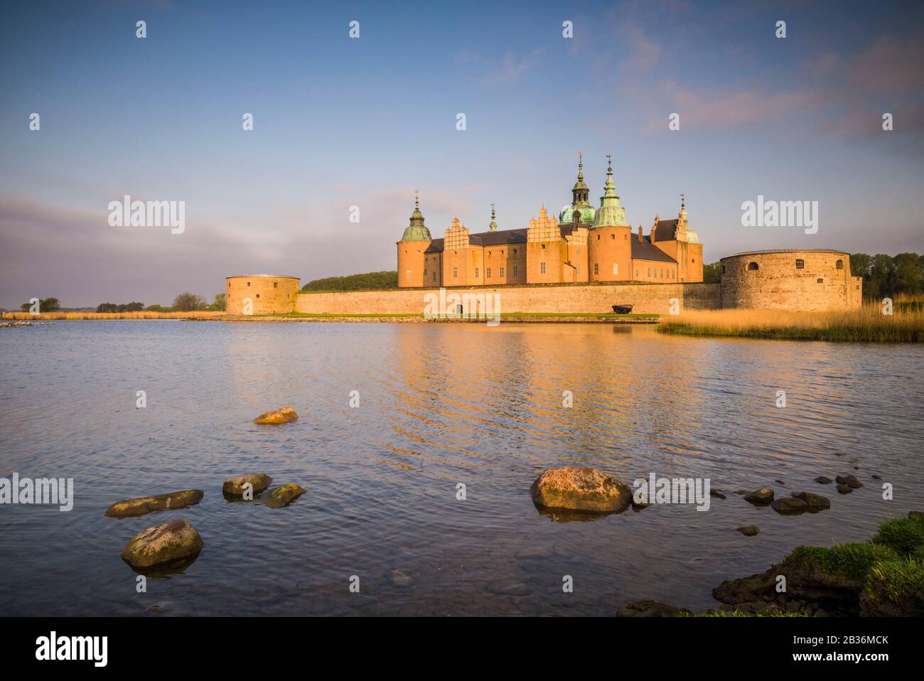 Sweden, Southeast Sweden, Kalmar, Kalmar Slott castle, dawn Stock Photo ...
