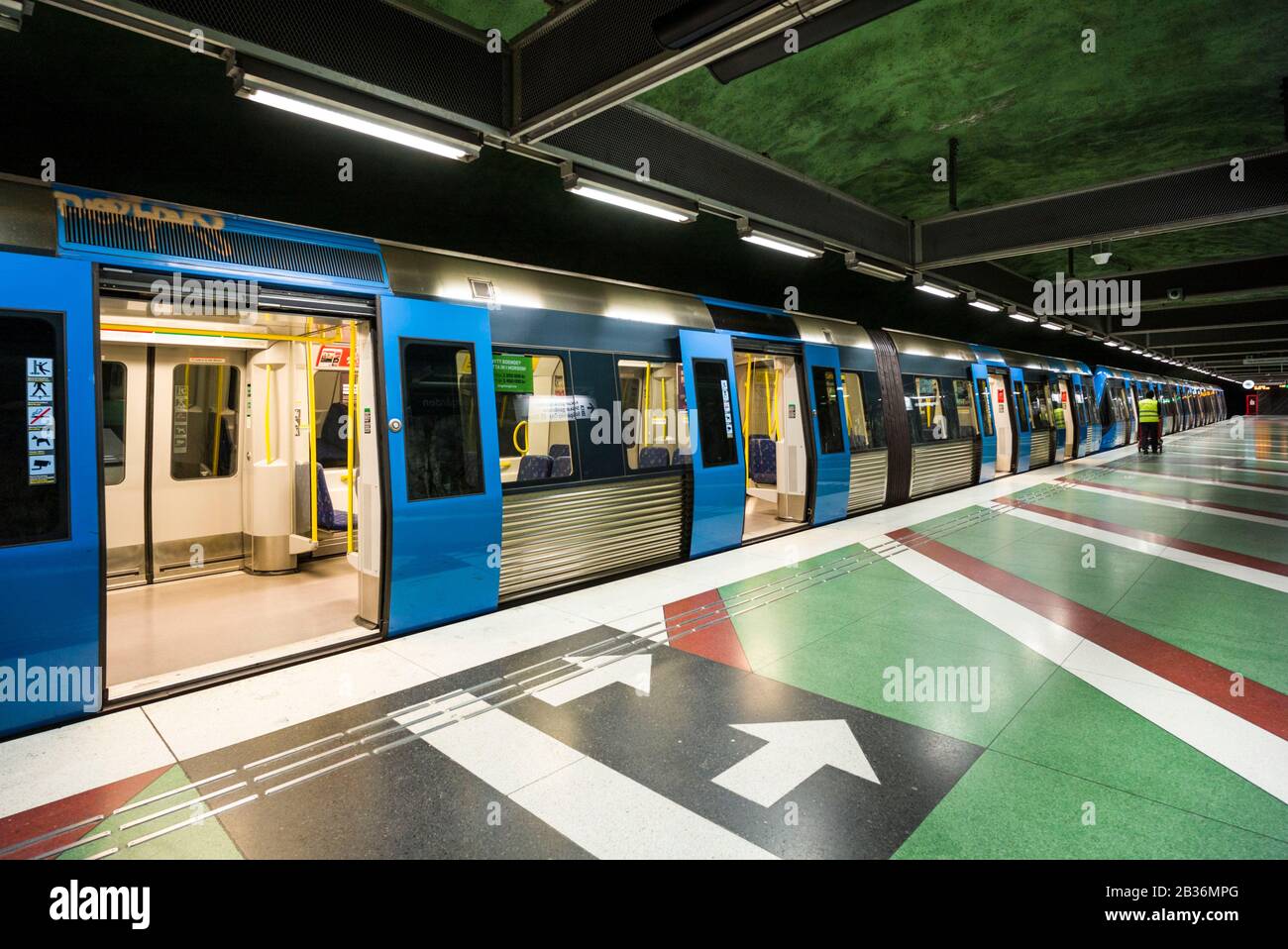 Sweden, Stockholm, Stockhom Underground Metro, Kungstradgarden Station ...