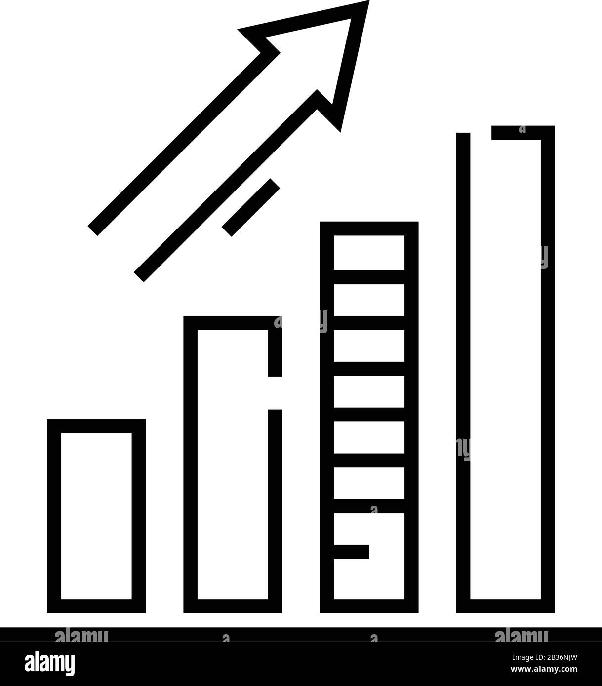 Trend chart line icon, concept sign, outline vector illustration ...