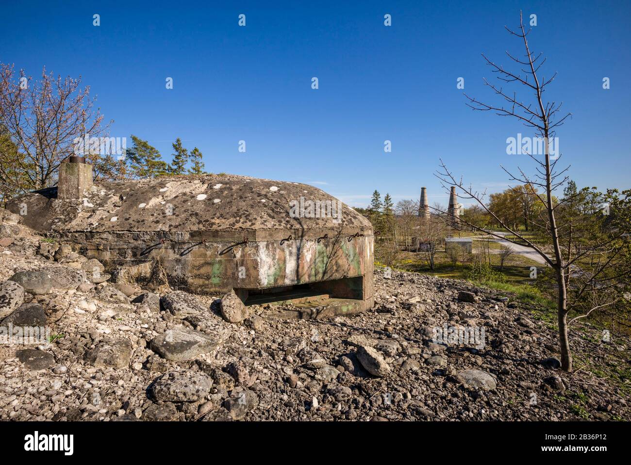 Sweden, Gotland Island, Bungenas, former chalk mine and military base ...