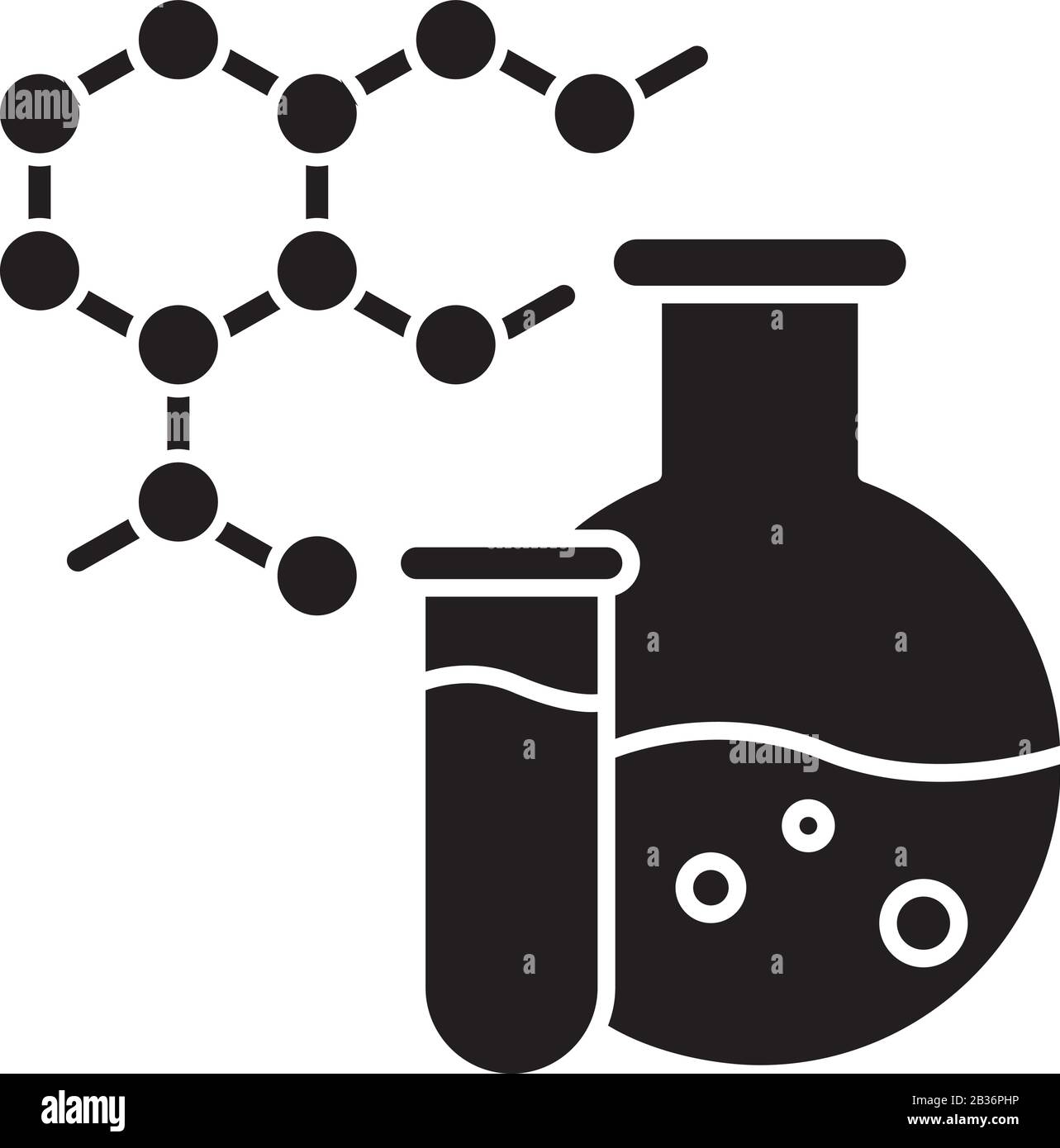 Chemistry black glyph icon. Science and medicine research. Biochemistry ...
