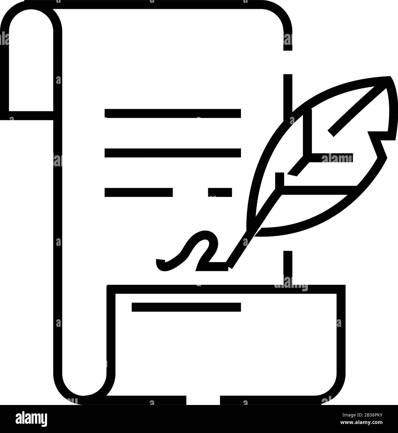 Wrting line icon, concept sign, outline vector illustration, linear ...