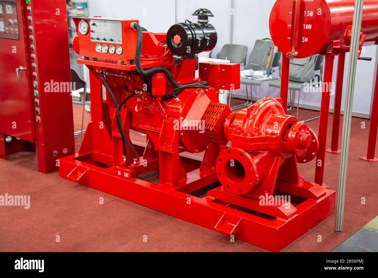 Industry skid mounted fire pump engine set Stock Photo - Alamy