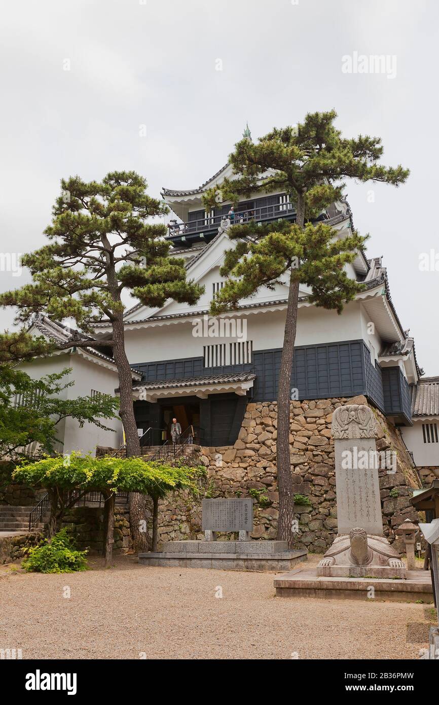 Main Keep (donjon, circa 1959) of Okazaki Castle, Japan. Castle was ...