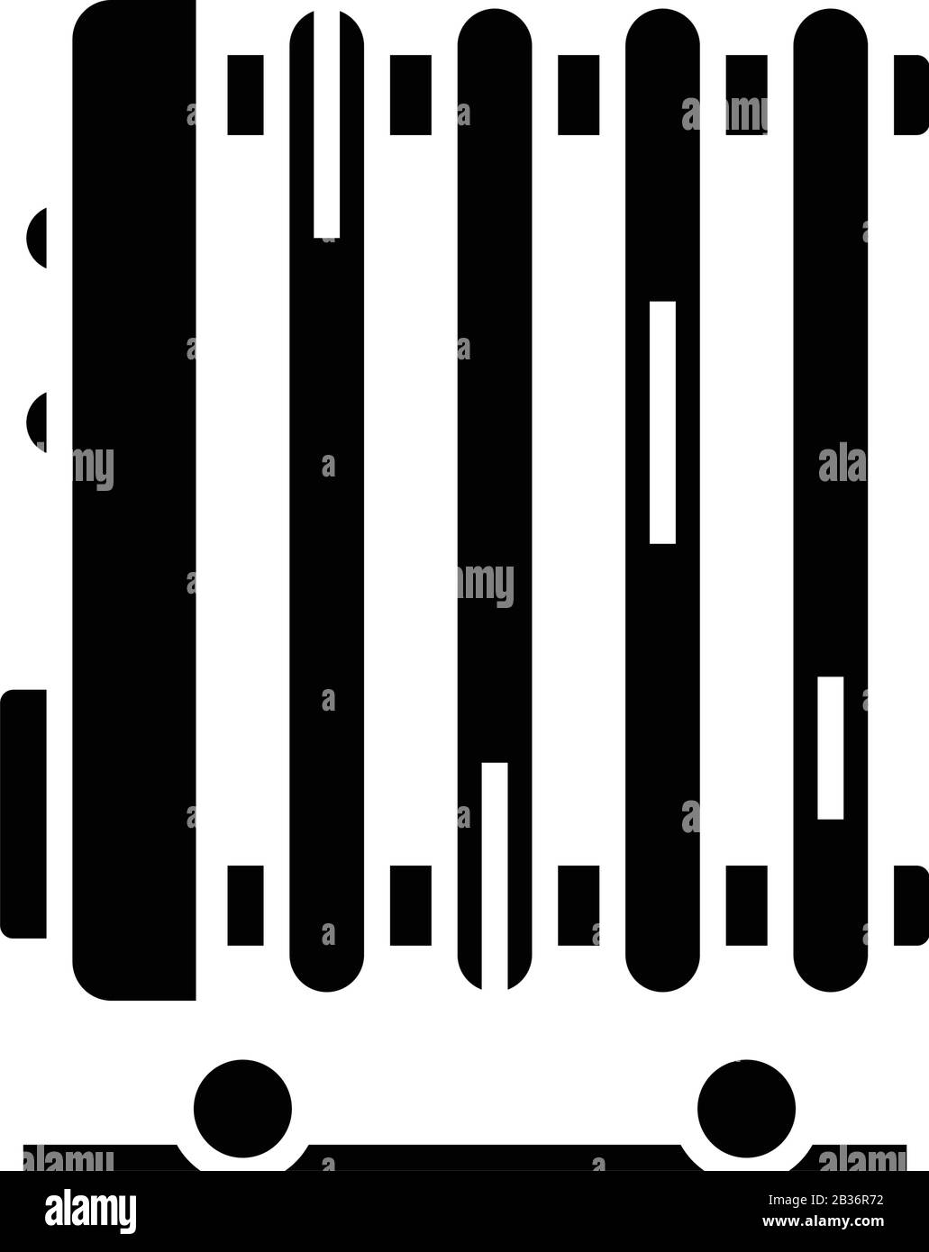 Portable heater black icon, concept illustration, vector flat symbol ...