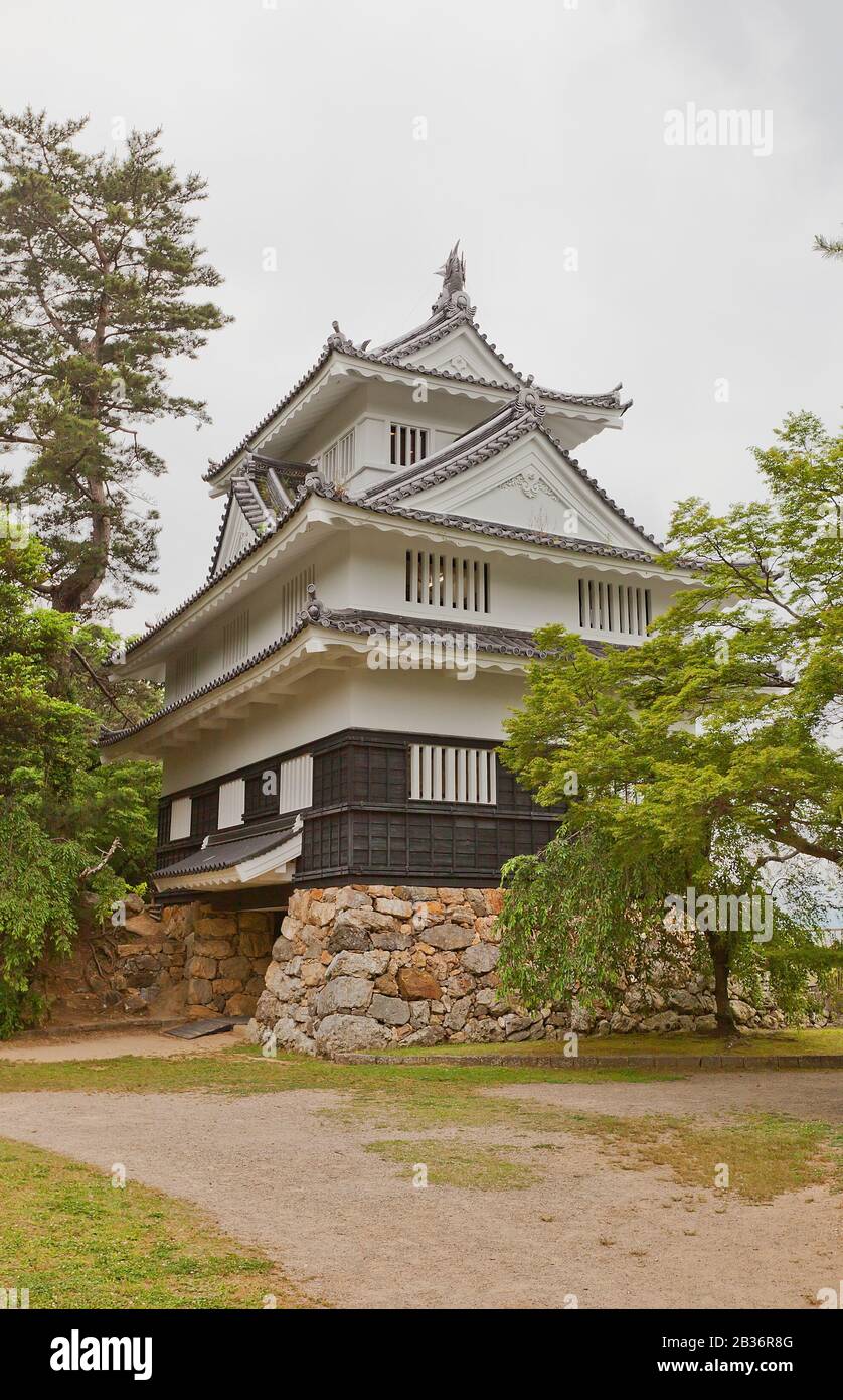 Main Keep (donjon) of Yoshida Castle, Japan. Castle was founded in 1505 ...