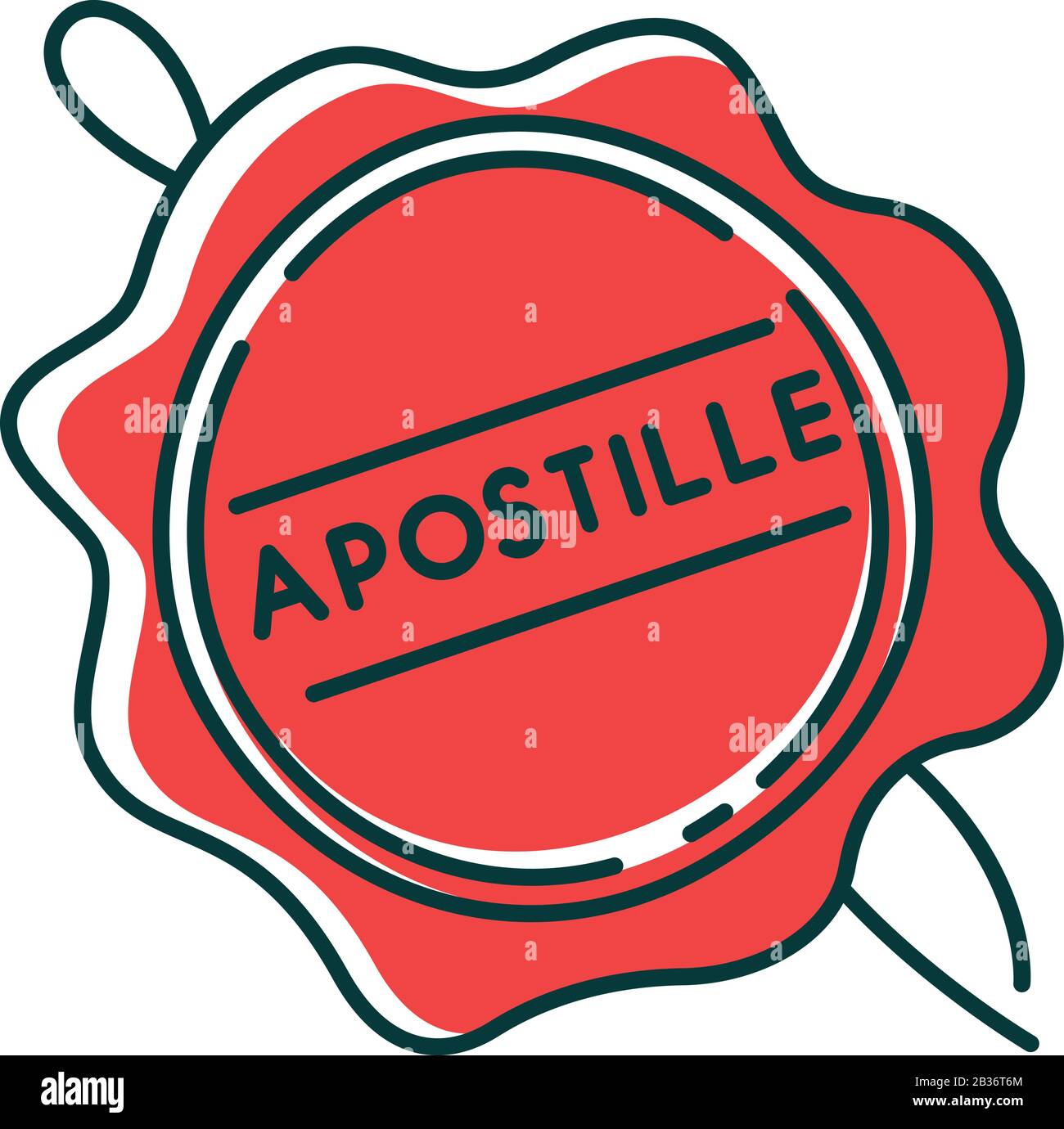 Apostille red wax seal RGB color icon. Notary services stamp mark ... Apostille red wax seal RGB color icon. Notary services stamp mark ...