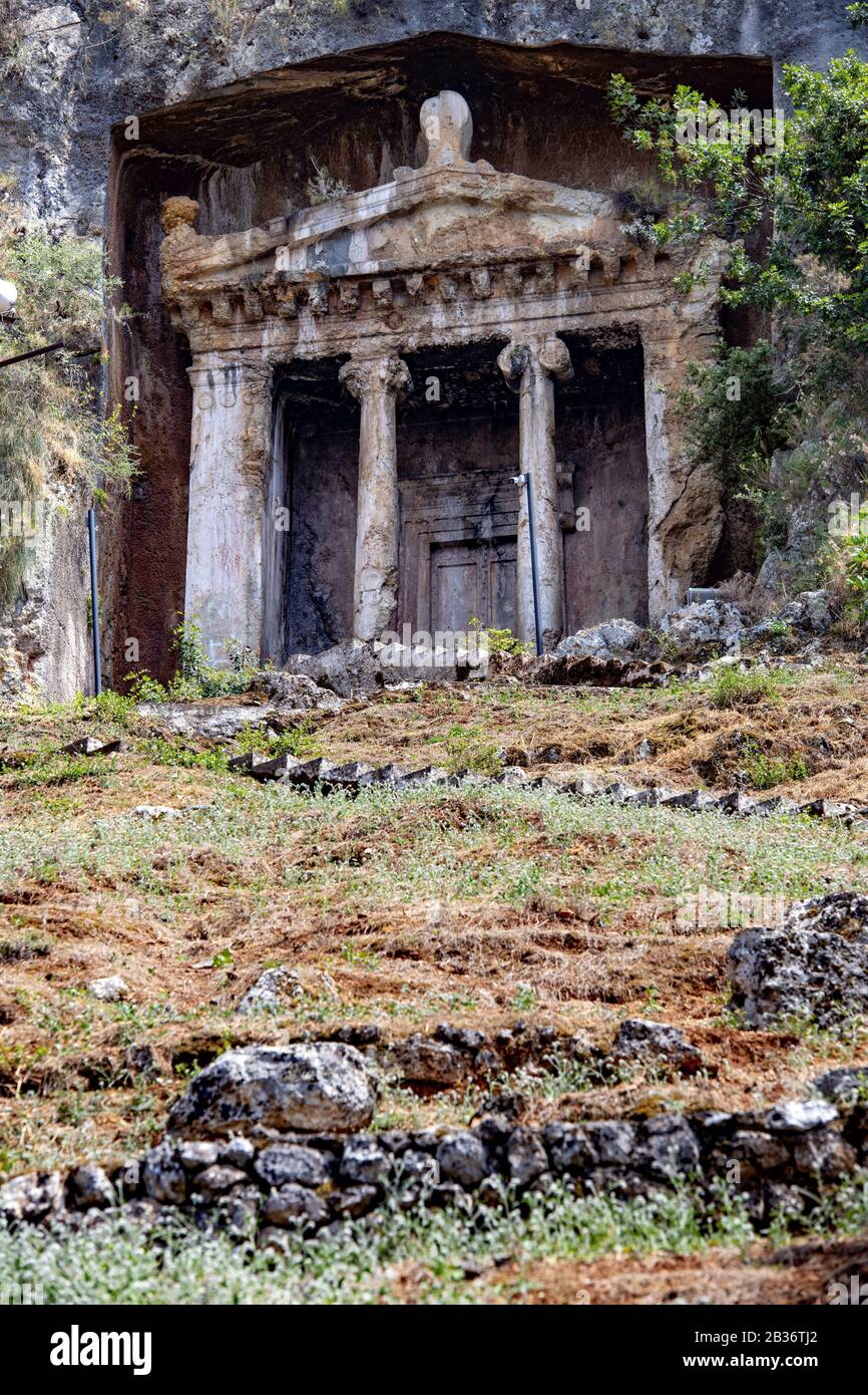 Turkey, Mugla province, Fethiye, lycian tombs Stock Photo - Alamy