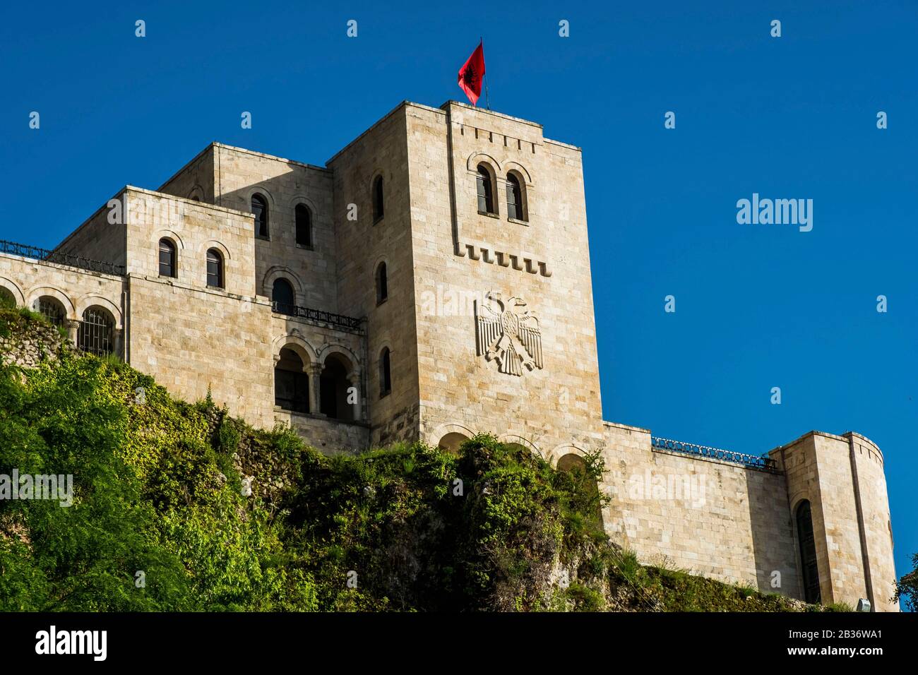 Albania, Krujë or Kruja, Durrës province, medieval fortress, palace and ...