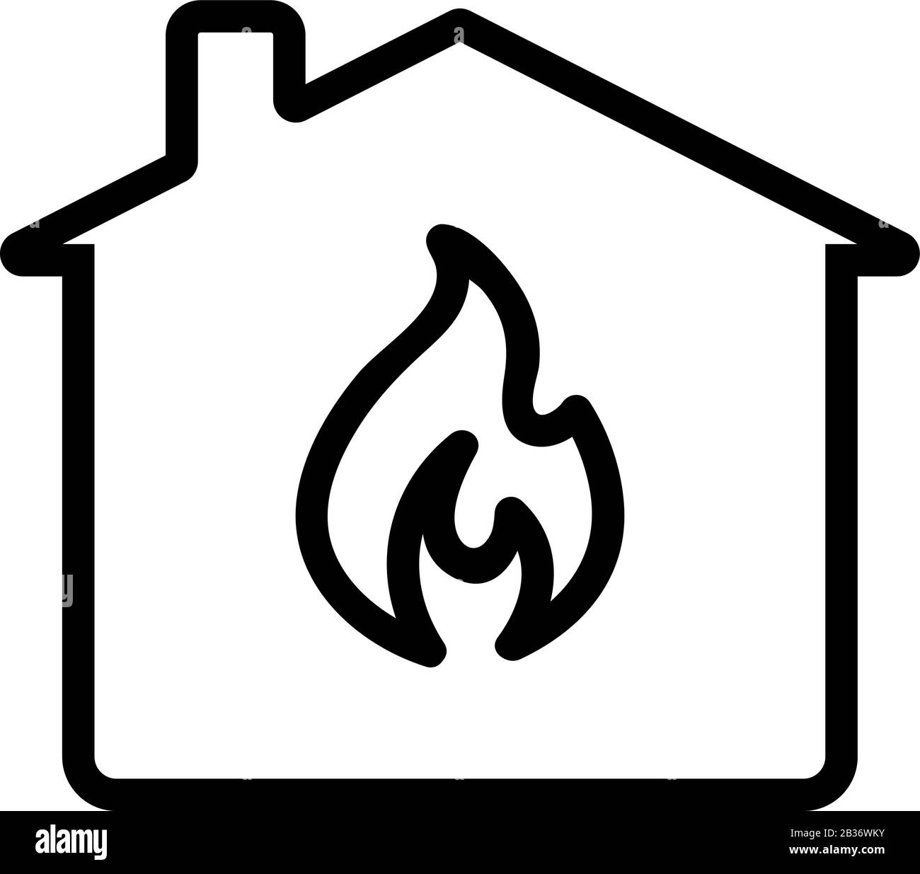 House fire icon vector. Isolated contour symbol illustration Stock ...