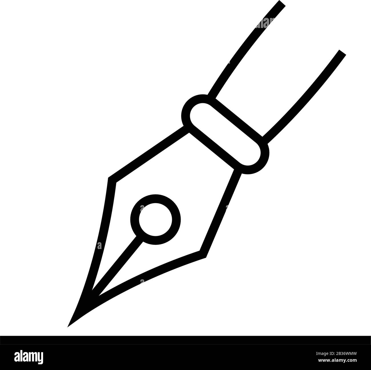 Writting pen line icon, concept sign, outline vector illustration ...