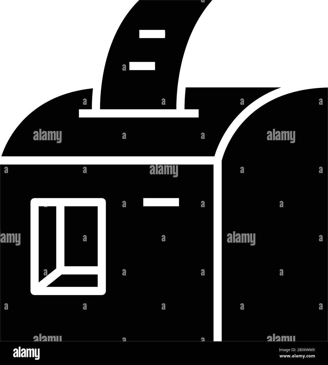 Print check black icon, concept illustration, vector flat symbol, glyph ...