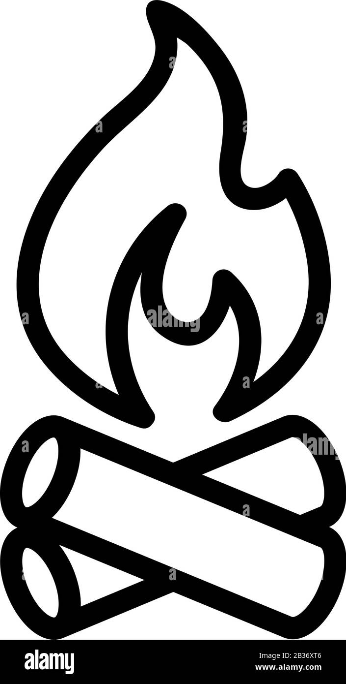 Wood fire icon vector. Isolated contour symbol illustration Stock ...