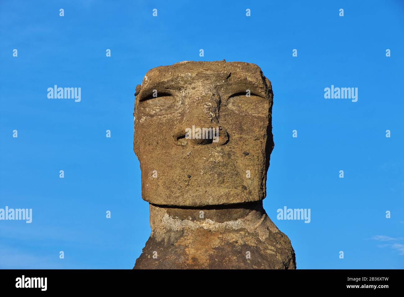 Rapa Nui. The statue Moai in Hanga Kioe on Easter Island, Chile Stock ...