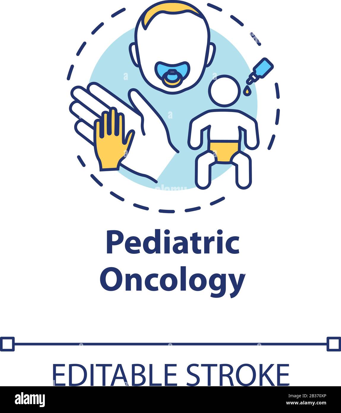 Pediatric oncology concept icon. Child health care. Childhood cancer ...