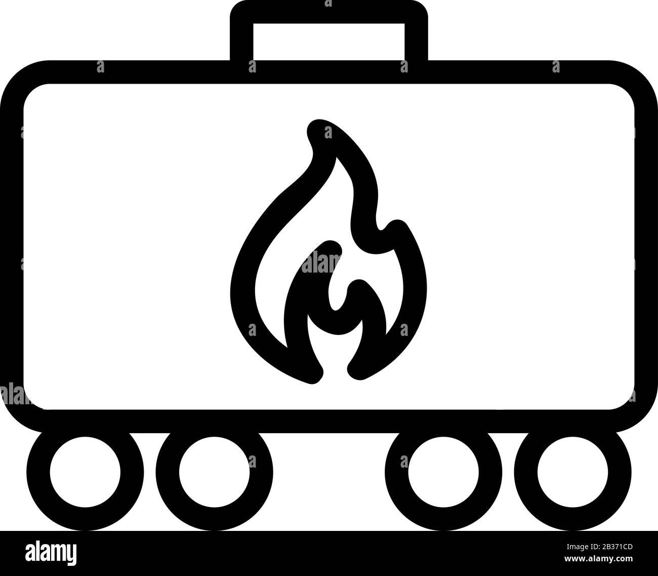 wagon with combustible material icon vector. Isolated contour symbol ...