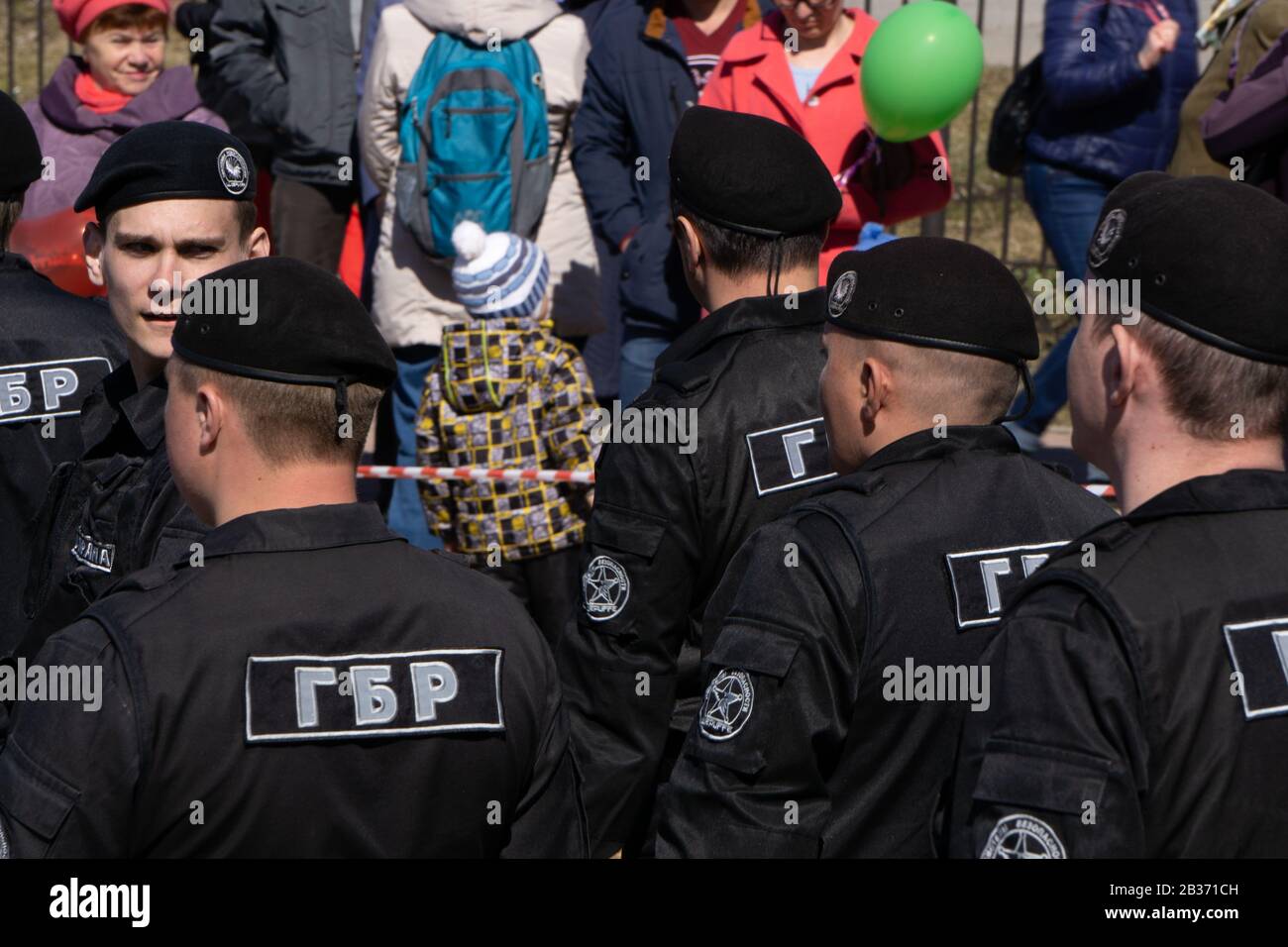 Russia Berezniki - 01.05.2018 : Group of rapid response team police ...