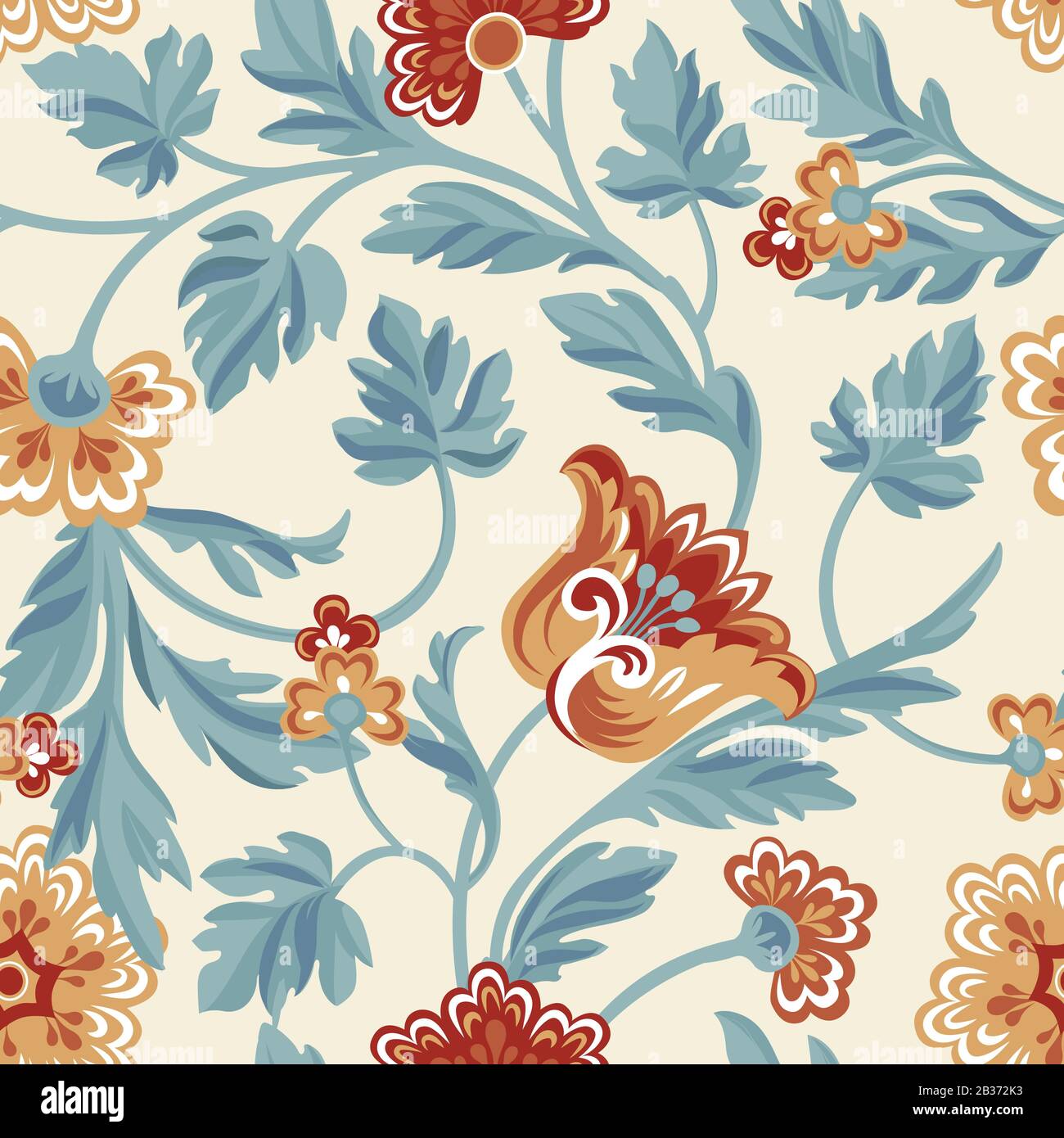 Floral pattern. Flower seamless background. Flourish ornamental garden ...