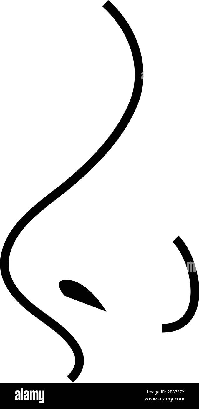 Nose illness black icon, concept illustration, vector flat symbol ...