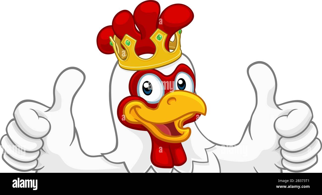 King Chicken Rooster Cockerel Bird Crown Cartoon Stock Vector Image ...