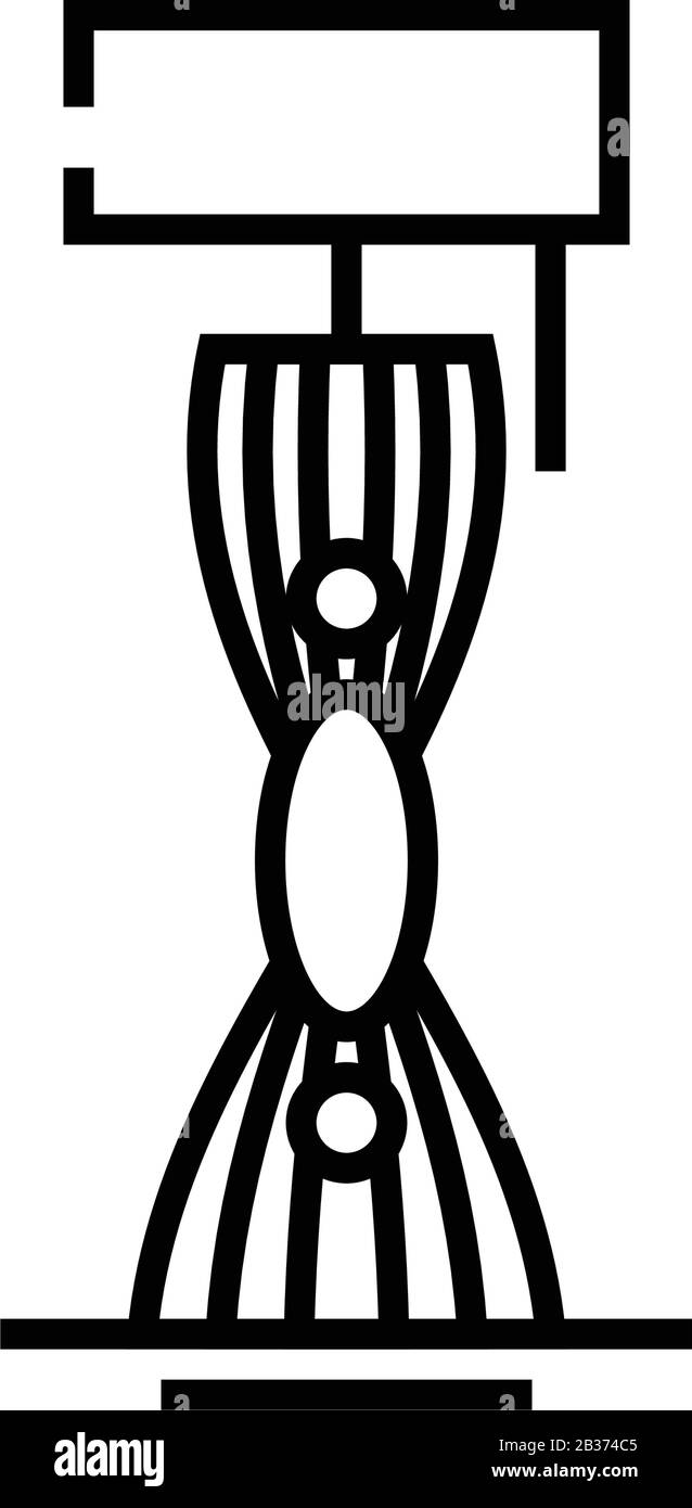 Torch light line icon, concept sign, outline vector illustration ...