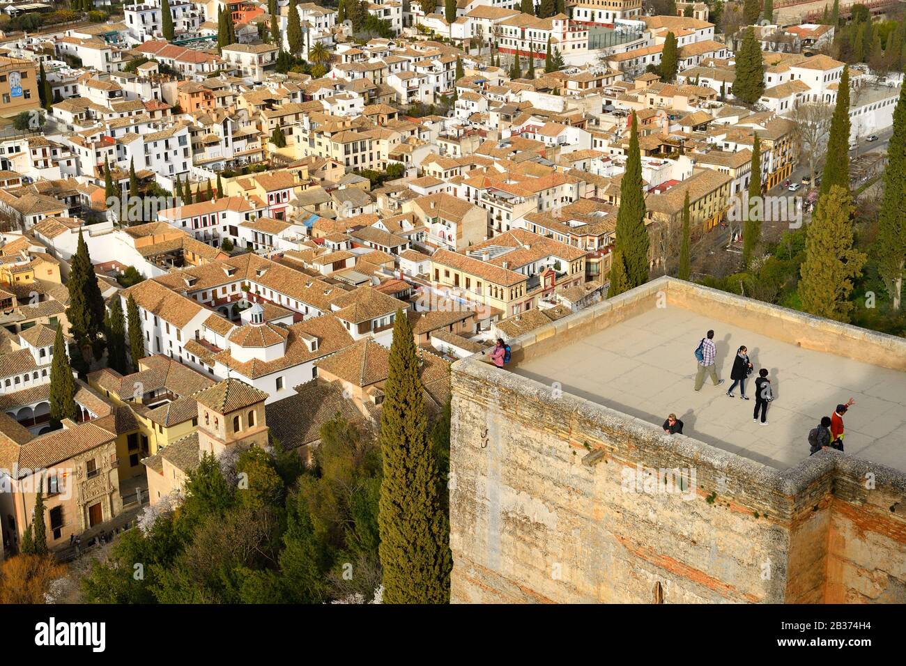 Spain, Andalusia, Granada, the Alcazaba of the Alhambra Palace, listed ...