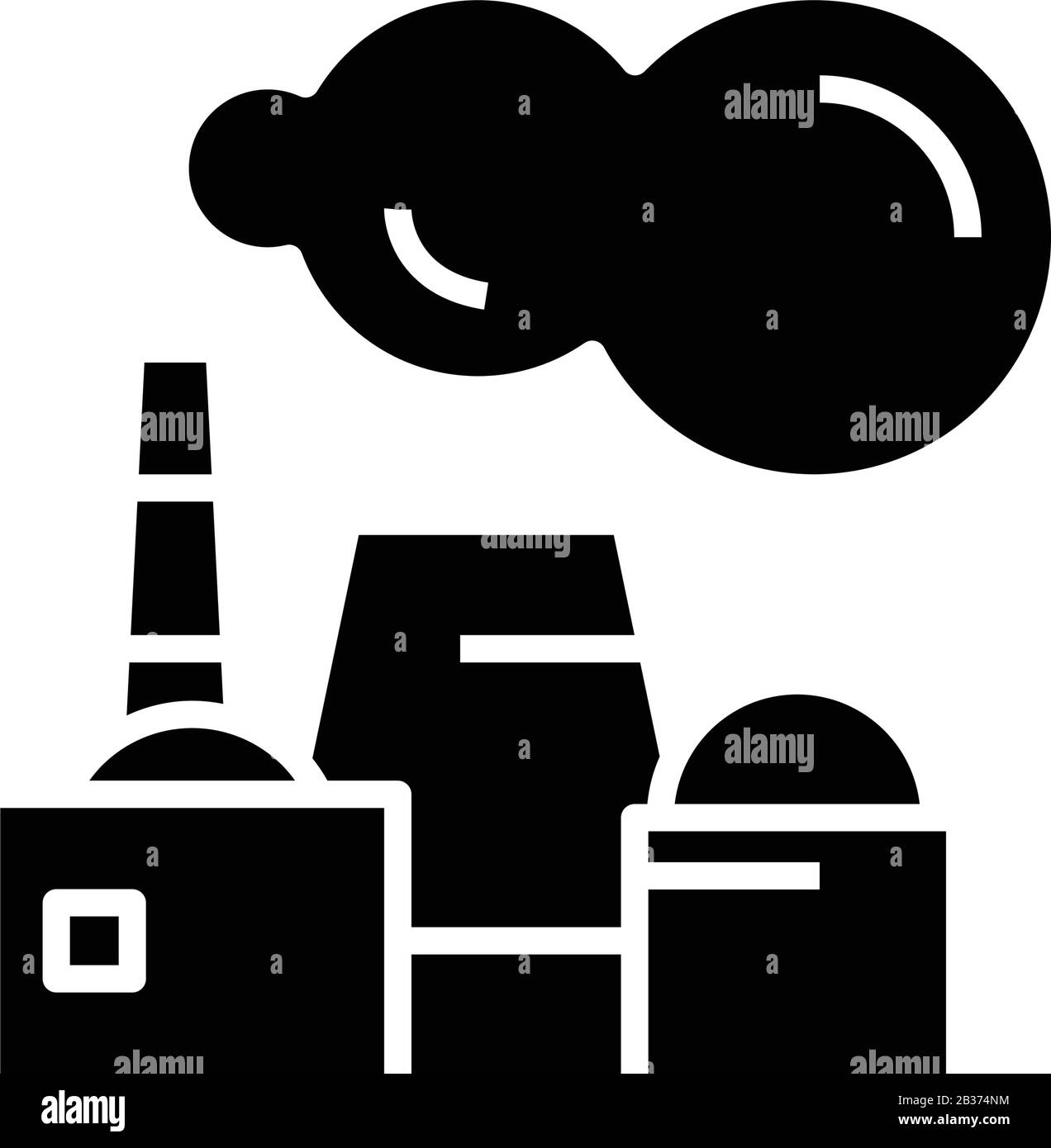 Power plant black icon, concept illustration, vector flat symbol, glyph ...