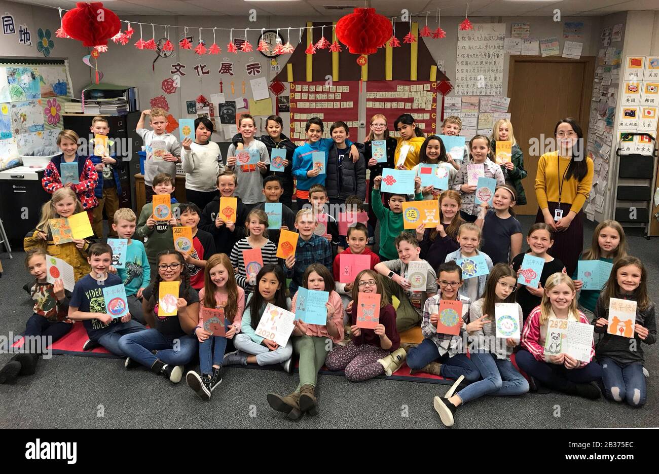 Los Angeles, USA. 4th Mar, 2020. Cascade Elementary School students ...