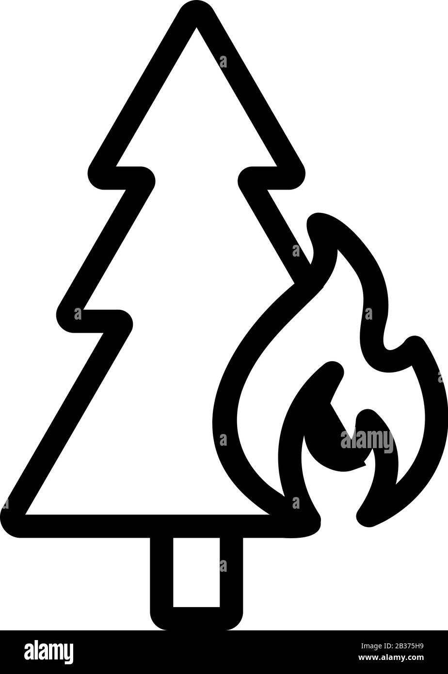 Cartoon Burning Tree Black and White Stock Photos & Images - Alamy