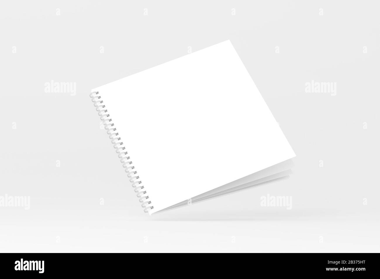 Square Spiral Notebook Notepad White Blank 3D Rendering Mockup Stock ...