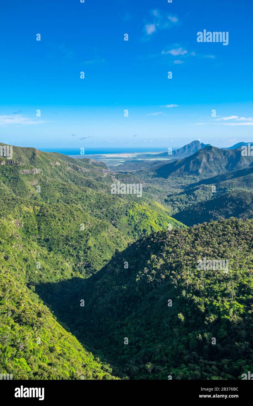 Mauritius, Savanne district, Black River Gorges National Park, panorama ...