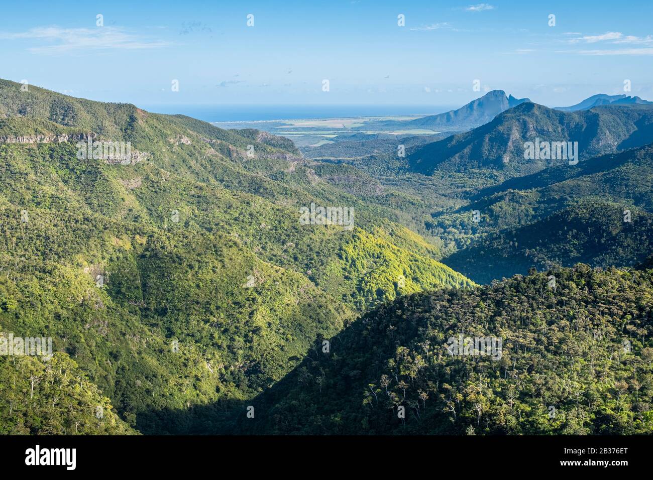 Mauritius, Savanne district, Black River Gorges National Park, panorama ...