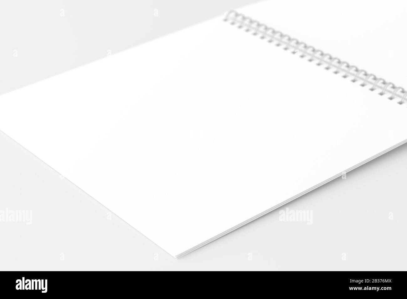 Square Spiral Notebook Notepad White Blank 3D Rendering Mockup Stock ...