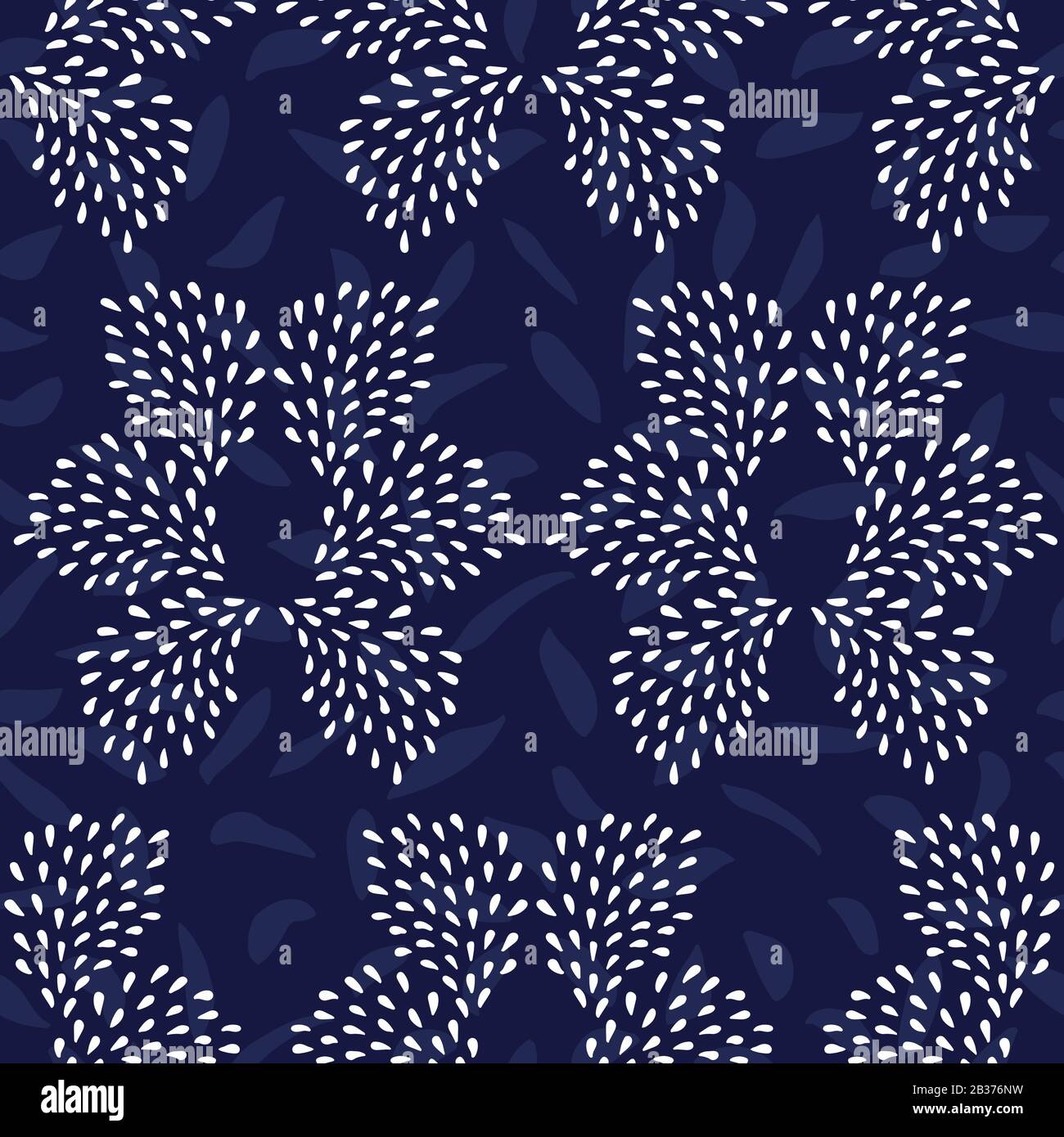 Doodle seamless abstract hand drawn drop pattern in floral shape with ...