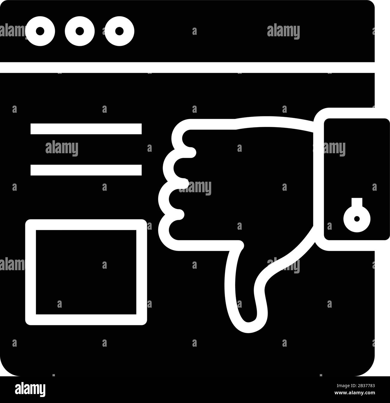 Negative mark black icon, concept illustration, vector flat symbol ...