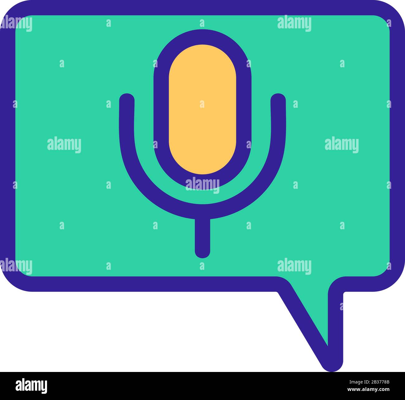 microphone, message icon vector. Isolated contour symbol illustration ...