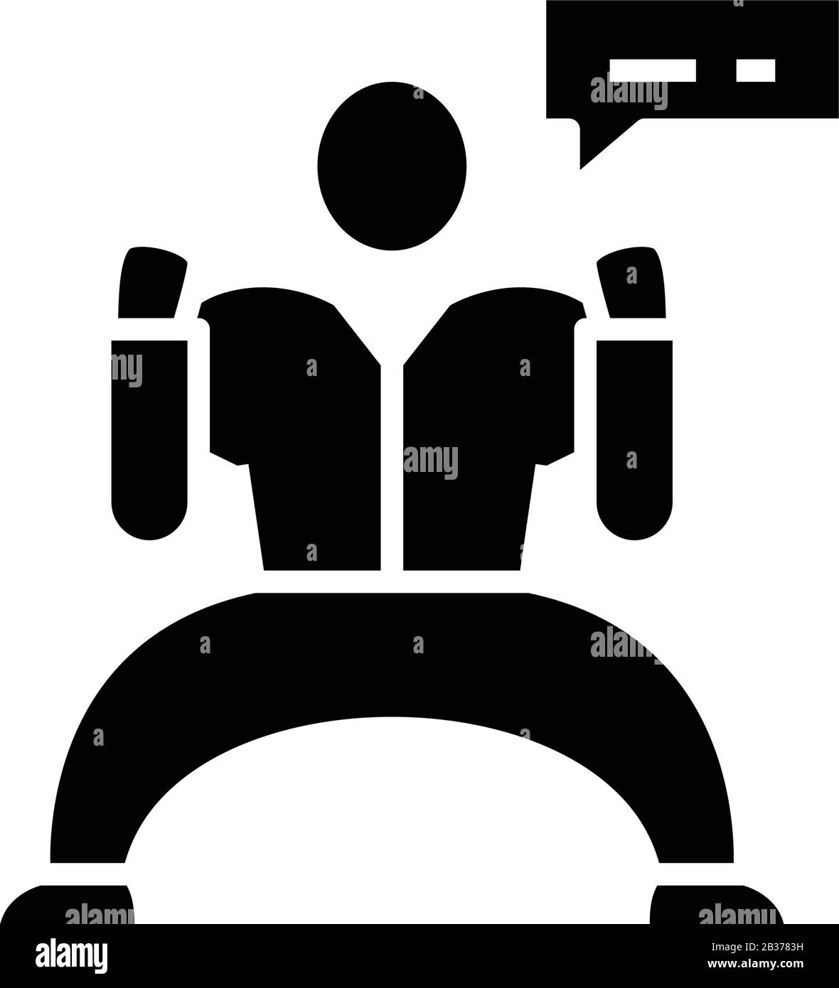 Powerful manager black icon, concept illustration, vector flat symbol ...