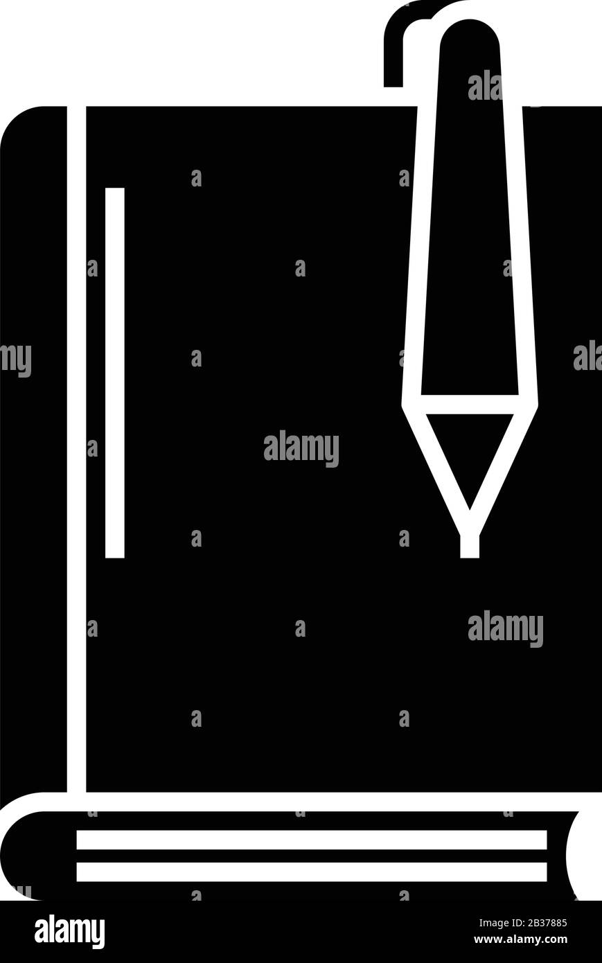 Note marks black icon, concept illustration, vector flat symbol, glyph ...