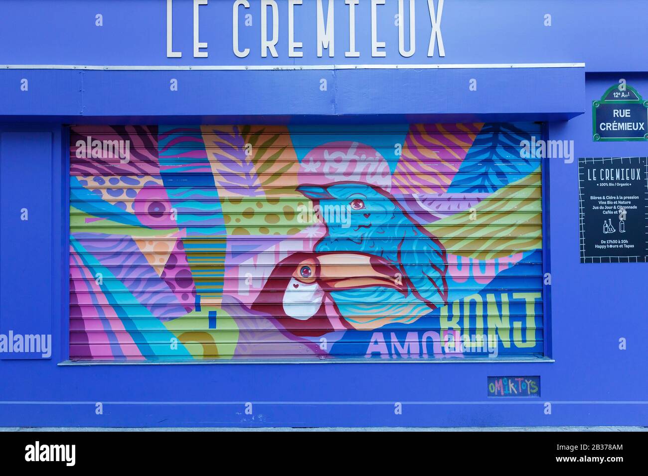 France, Paris, facade of the restaurant Le Cremieux in Rue de Lyon and ...