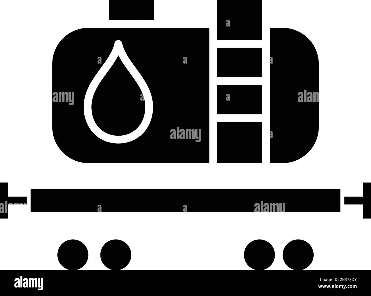 Oil transportation black icon, concept illustration, vector flat symbol ...