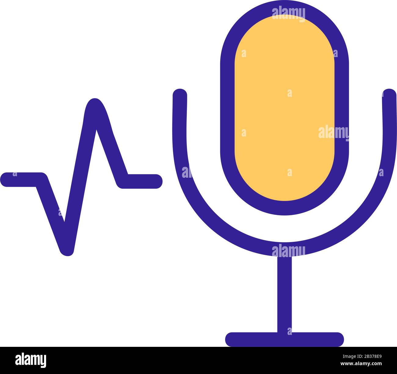 microphone, sound icon vector. Isolated contour symbol illustration ...