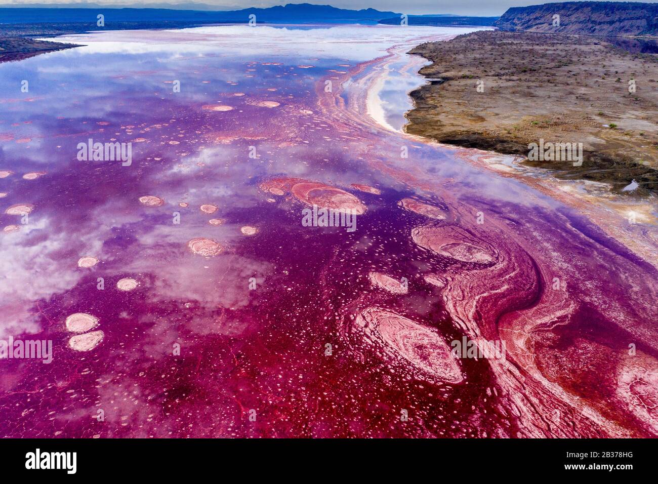 Kenya, lake Magadi, Rift valley, soda (aerial view Stock Photo - Alamy