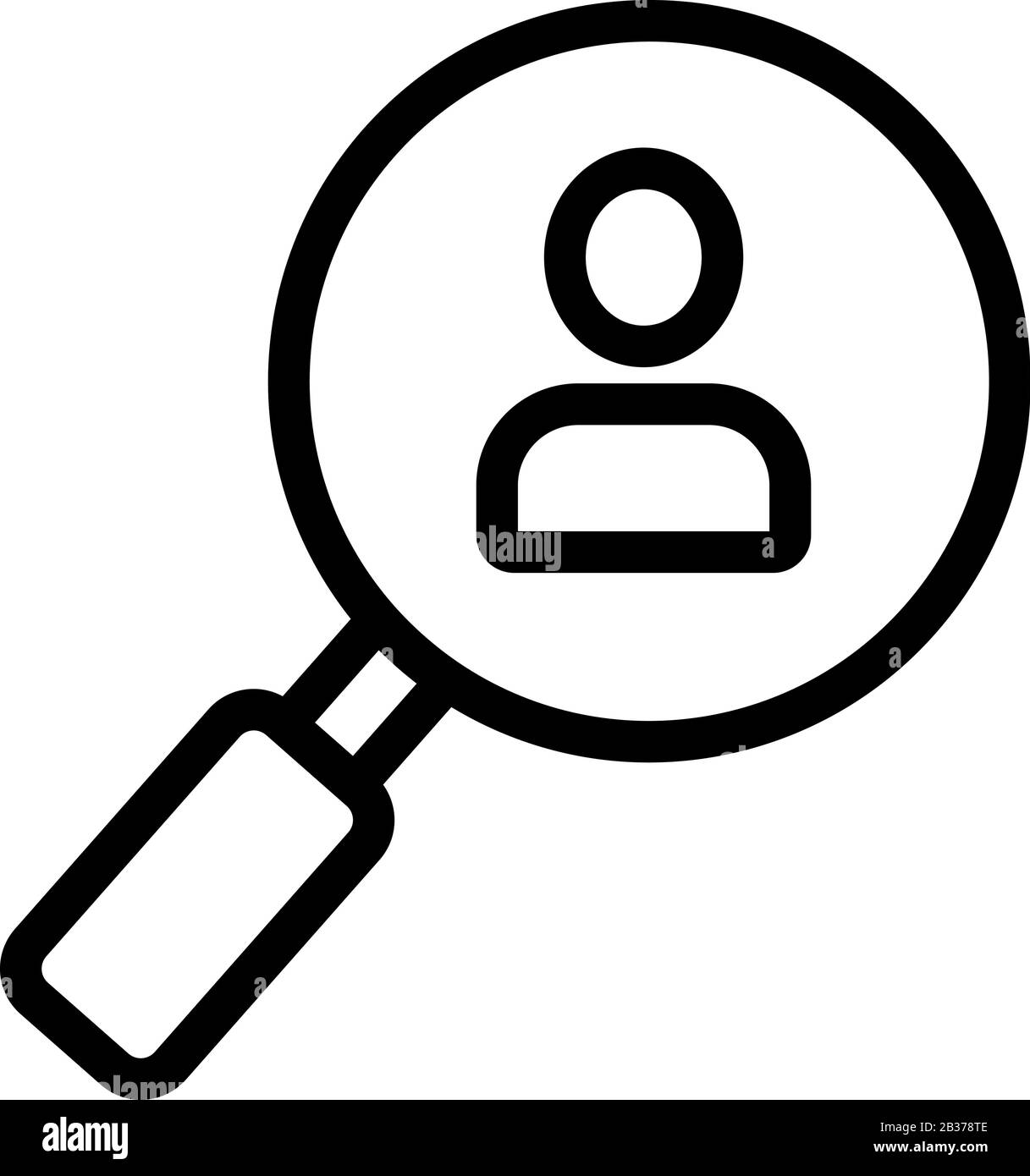 magnifying glass is a human vector icon. Isolated contour symbol ...